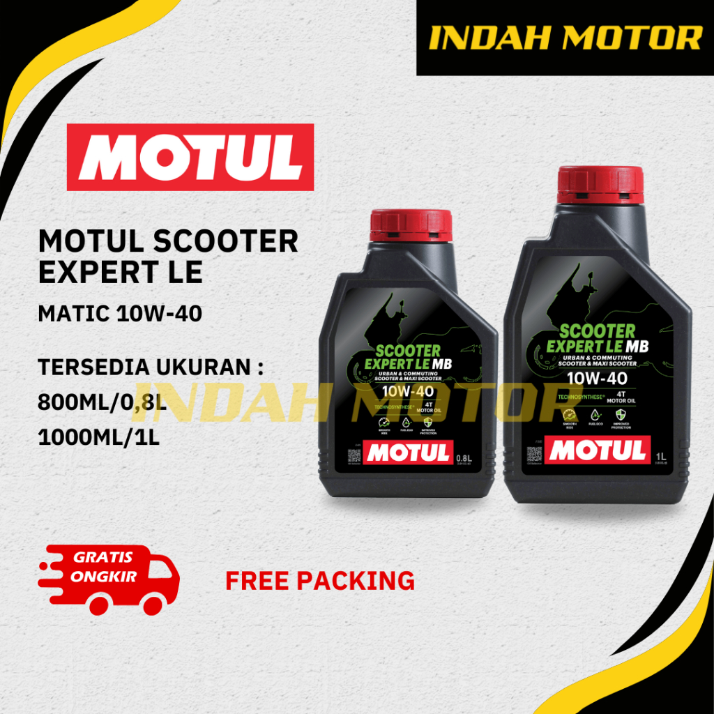 Jual Motul Scooter Expert Le Matic 10W-40 Ukuran 800ml & 1 Liter ...