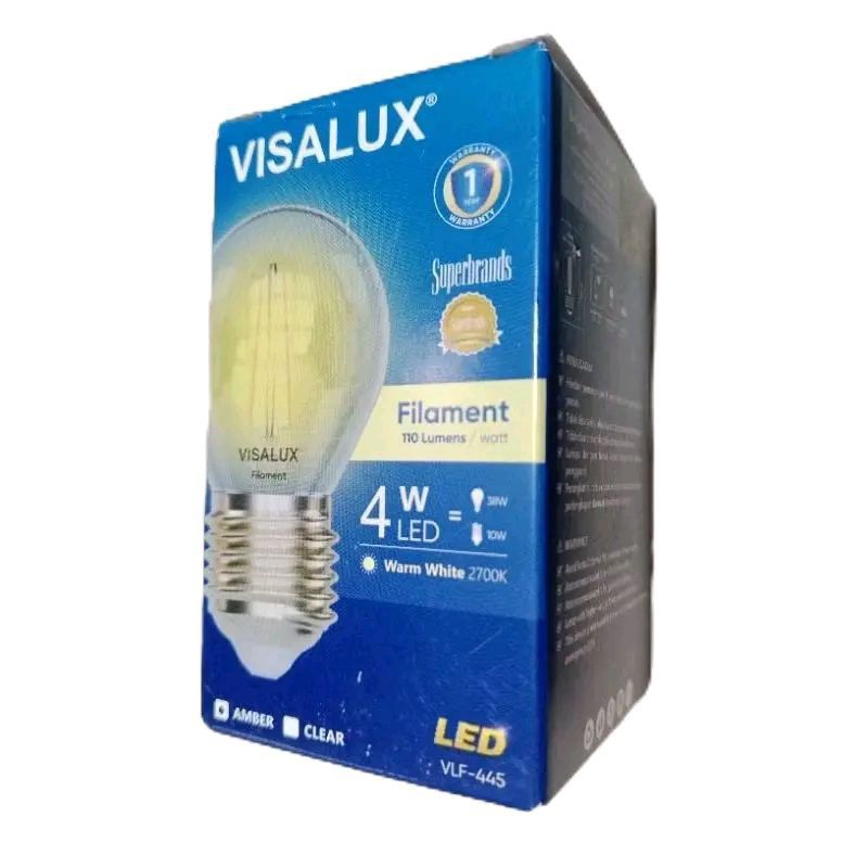Jual Lampu Visalux Led Filament Pijar 4 WATT e27 Amber 2700K G45 SNI ...