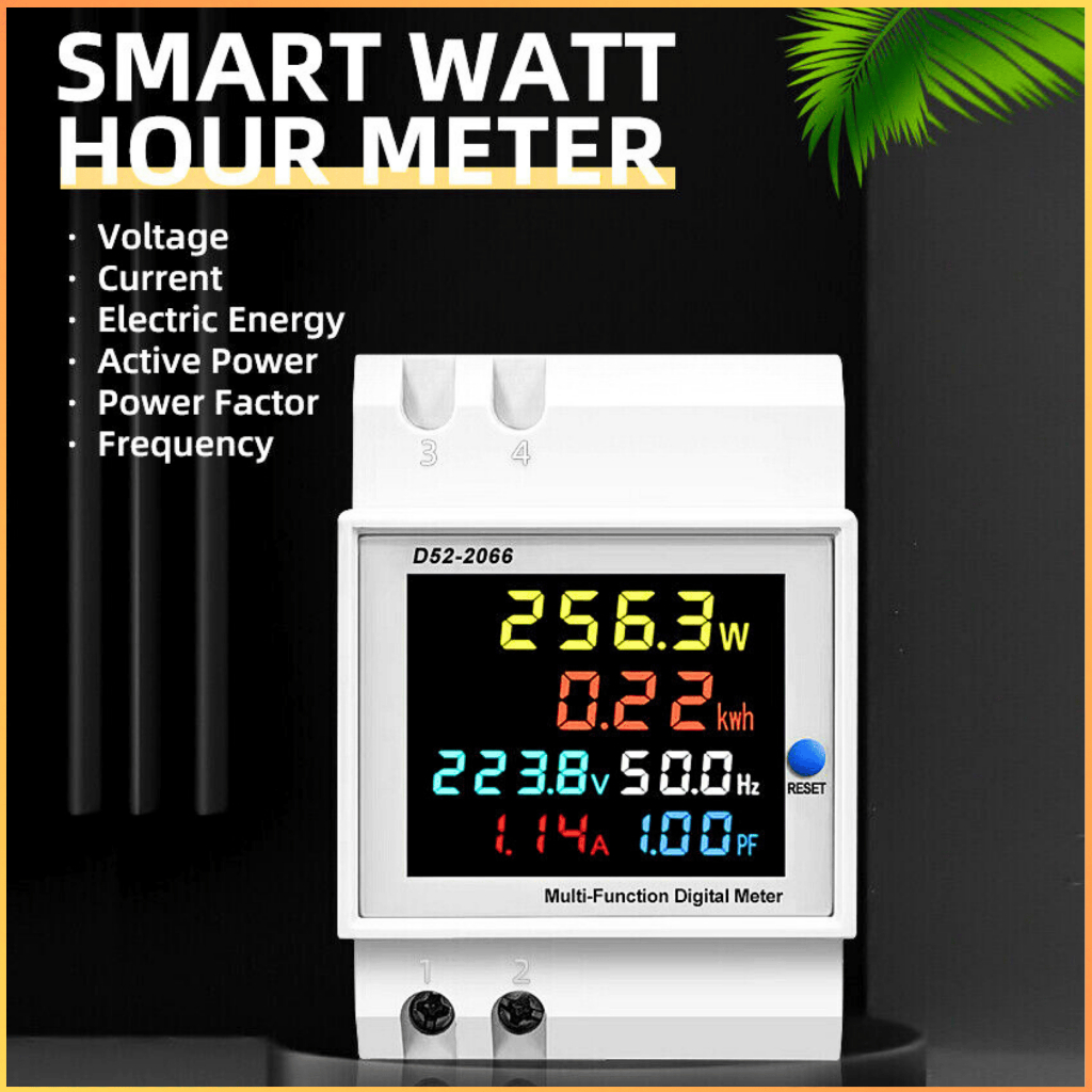 Jual COD Taffware Meteran Listrik Digital Alat Ukur Kwh Meter Display Din Rail Single Phase 300V ...