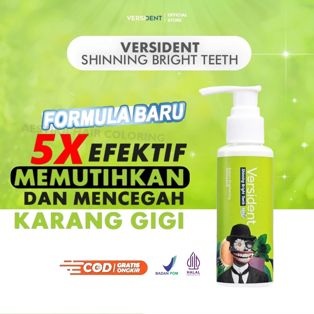 Jual [Promo COD] Gigi Putih Tanpa Karang Versident Shinning Bright ...