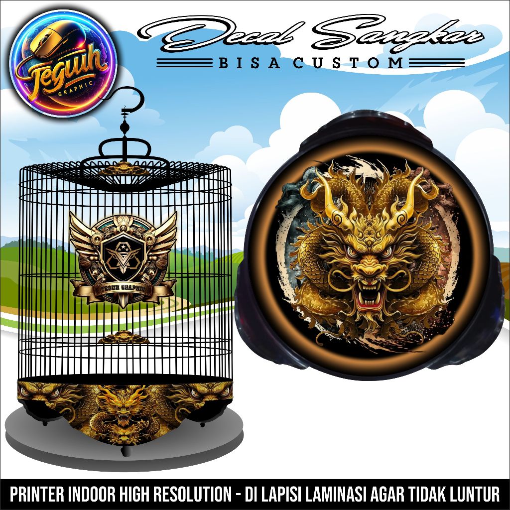 Jual Stiker Tebok Murai Motif Naga Gold | Shopee Indonesia