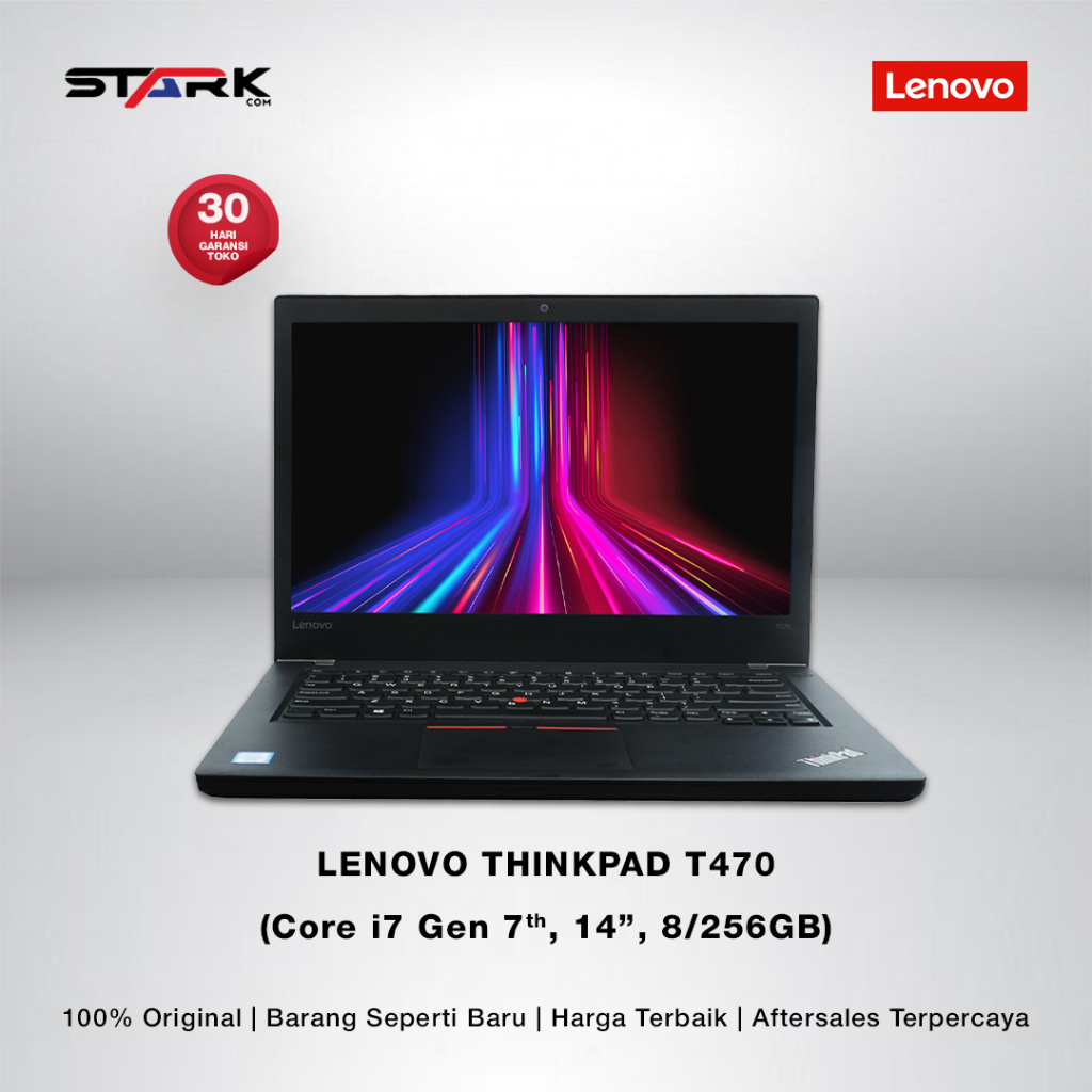 Jual Laptop Lenovo Thinkpad T470 Core i7 7600U 8GB SSD 256GB US KEY ...