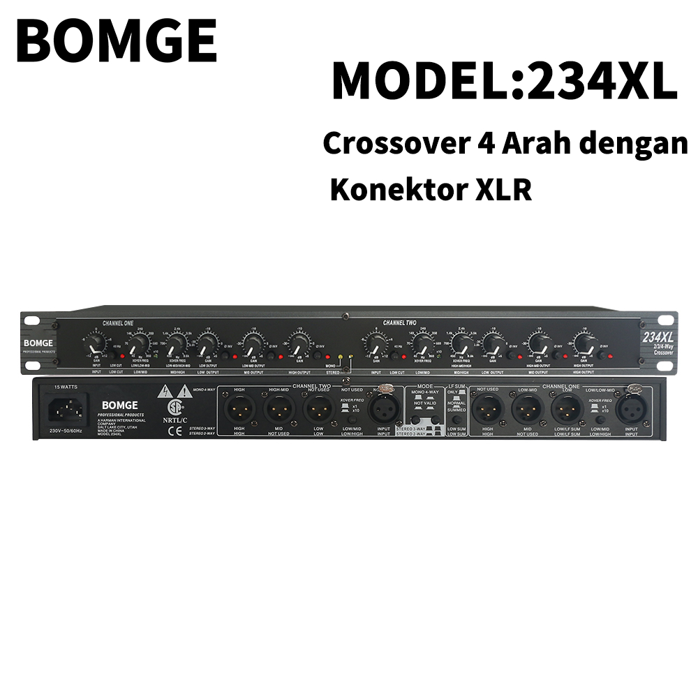 Jual BOMGE DBX 234XL stereo 2 way, mono 4 way crossover dengan konektor XLR Pembatas Crossover ...