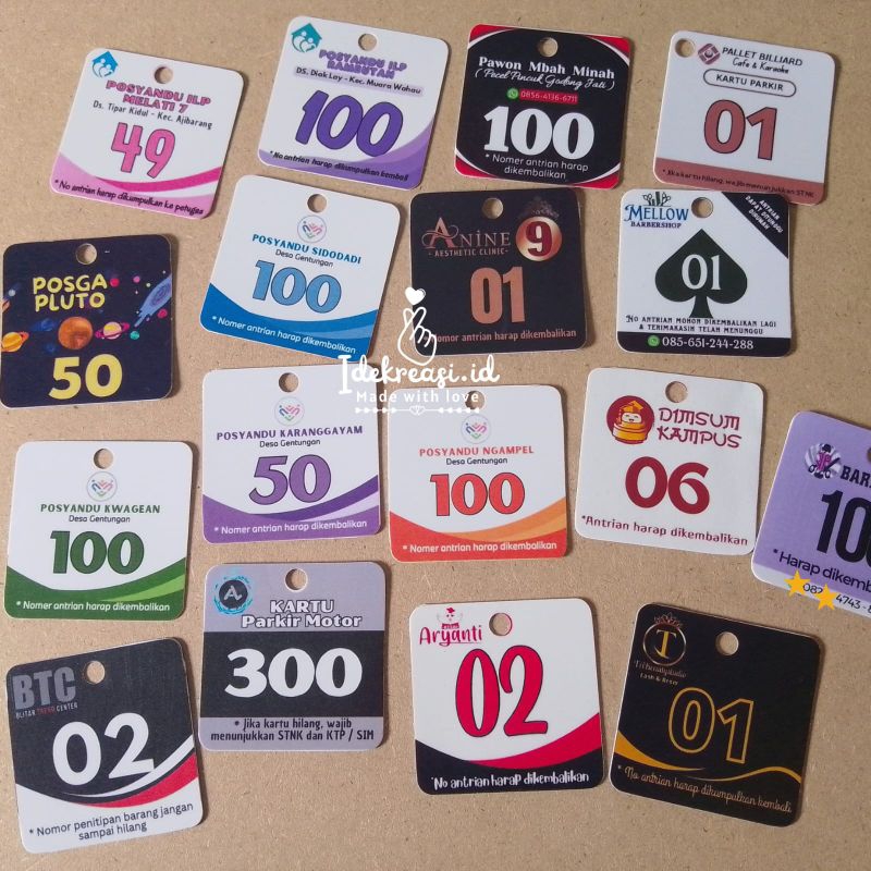 Jual Nomor Antrean / Nomer Antrian Custom (5X5 cm) | Shopee Indonesia