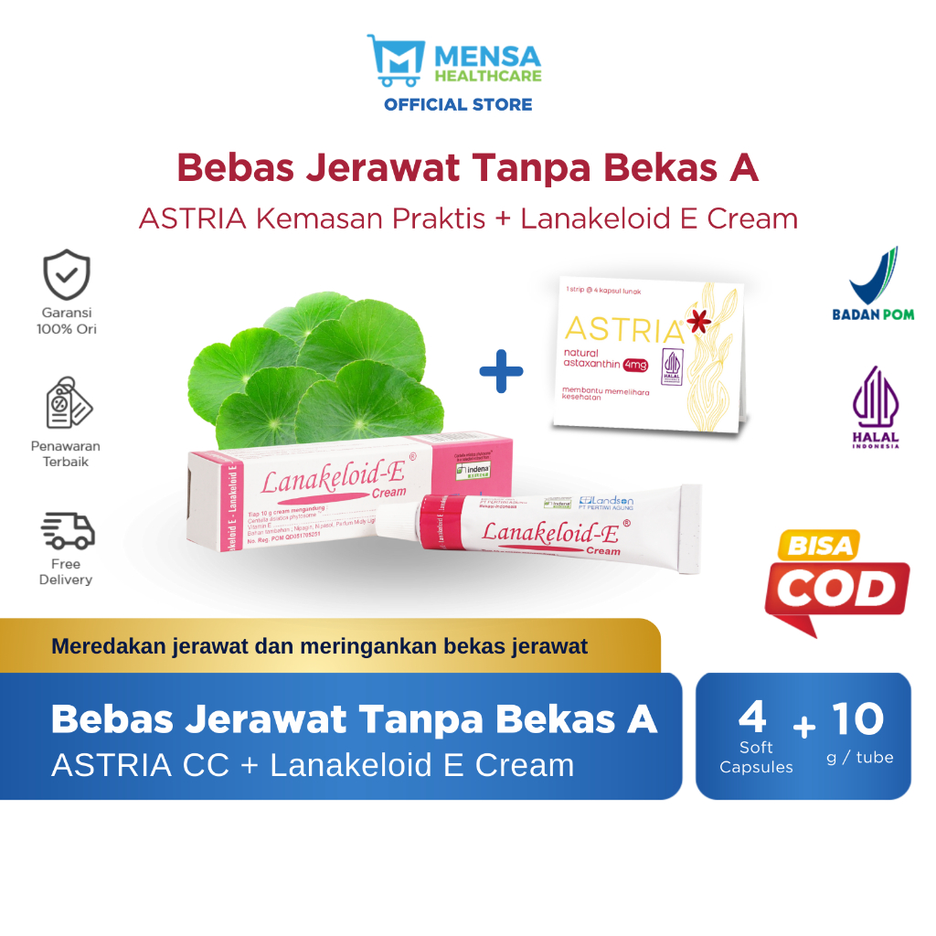 Jual [ Acne Bundling ] Lanakeloid E Cream + ASTRIA Kemasan Praktis ...