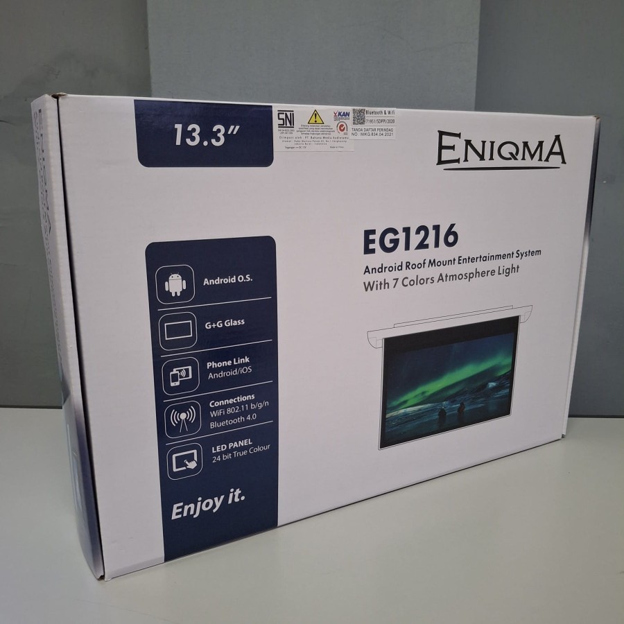 Jual TV ROOF PLAFON MONITOR ANDROID ENIGMA EG-1216 13 INCH / ENIQMA TV ...