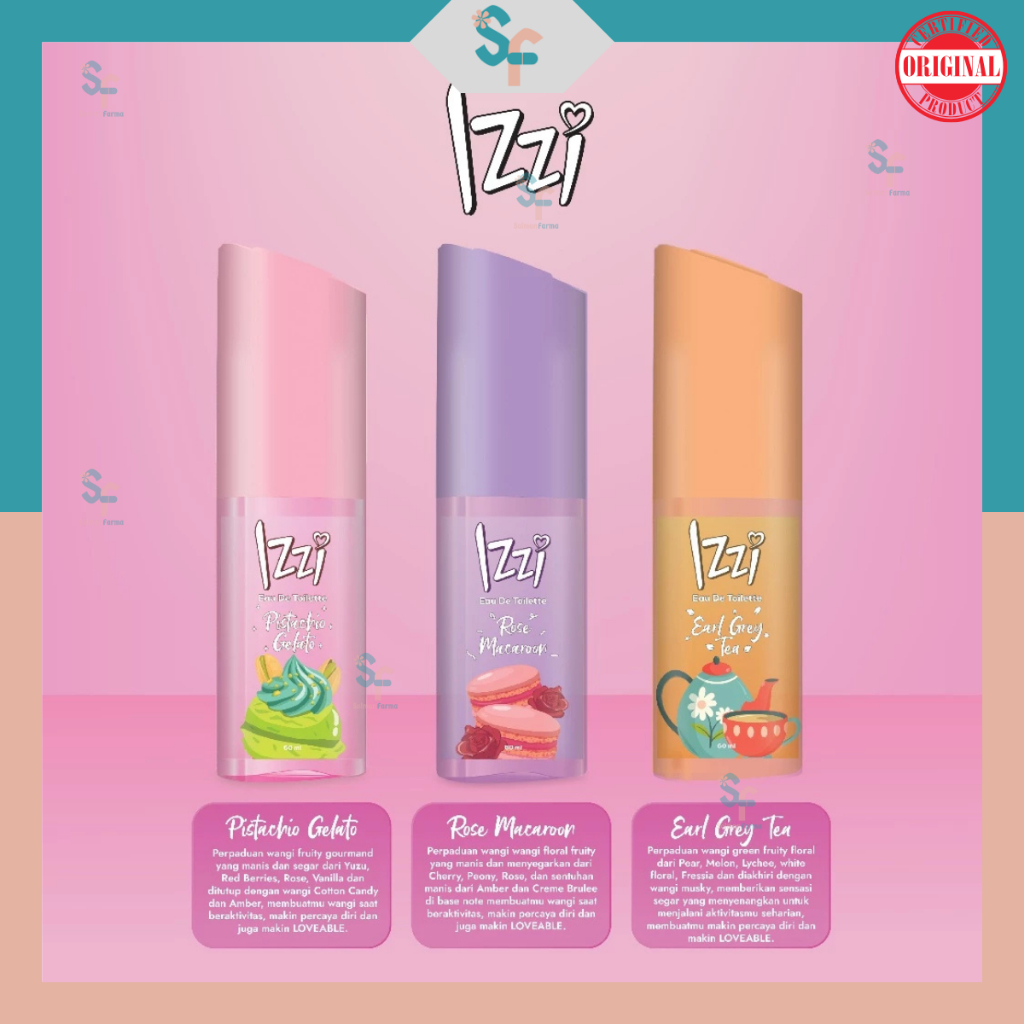 Jual Izzi Eau De Toilette Rose Macaroon - Pistachio Gelato -Early Grey ...