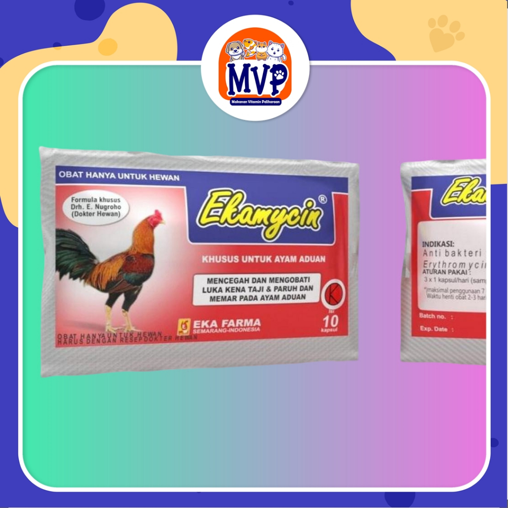 Jual EkaMycin Ayam 10Kapsul - Mencegah Dan Mengobati Luka Kena Taji , Paruh, Memar Pada Ayam ...