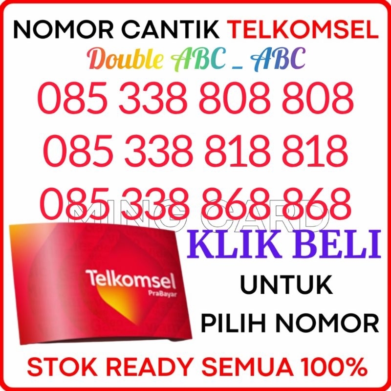 Jual TIPE ABC ABC SUPER - Nomor Cantik Telkomsel 4G/5G Kartu Perdana Simpati Cantik Prabayar ...