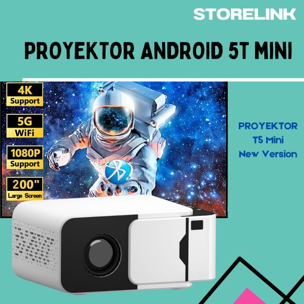 Jual Mini Proyektor LED T5/ Proyektor Mini T5Pro 4K Ultra HD Decoding ...