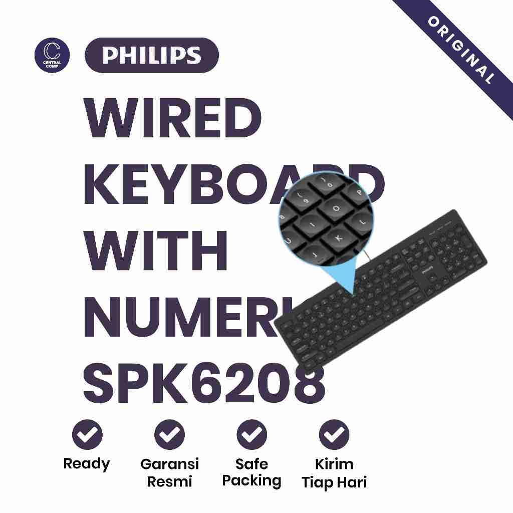 Jual Philips Keyboard USB Wired Simplicity Keyboard SPK6208 | Shopee ...