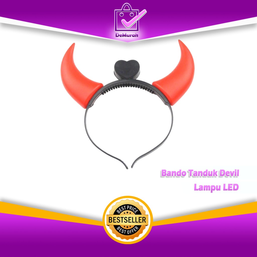 Jual Bando Tanduk Nyala Bando Devil Love Lampu LED Light Up Headbands ...