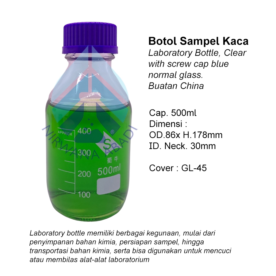 Jual Botol Sampel 500ml Bening RRC | Lab Bottle Clear | reagen | Shopee ...