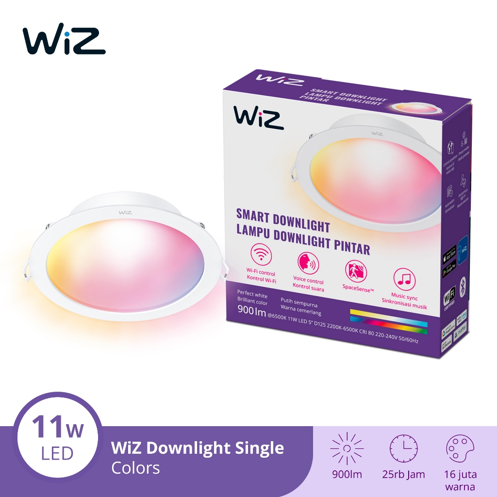 Jual WiZ Lampu Smart LED Downlight 11W WiFi RGB - Lampu Ceiling Plafon Panel | Shopee Indonesia