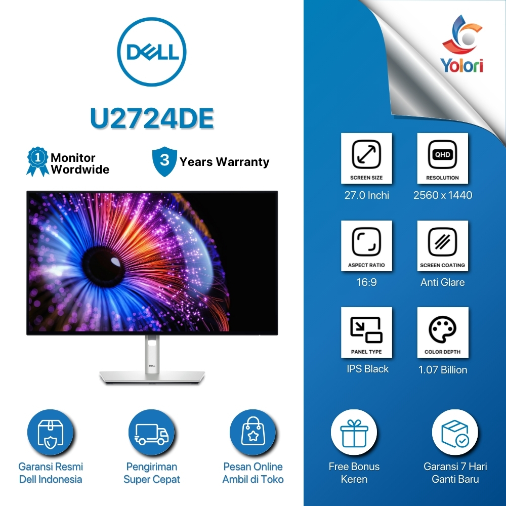 Jual Dell UltraSharp 27 Thunderbolt Hub Monitor - U2724DE | Shopee ...