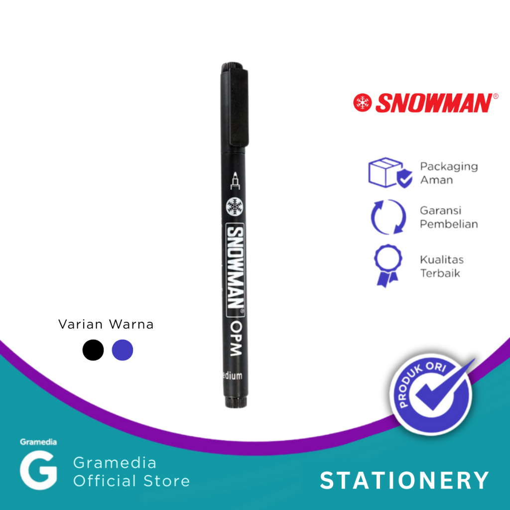 Jual Snowman - Spidol OHP Permanen OPM-1 Warna Hitam/Pcs | Shopee Indonesia