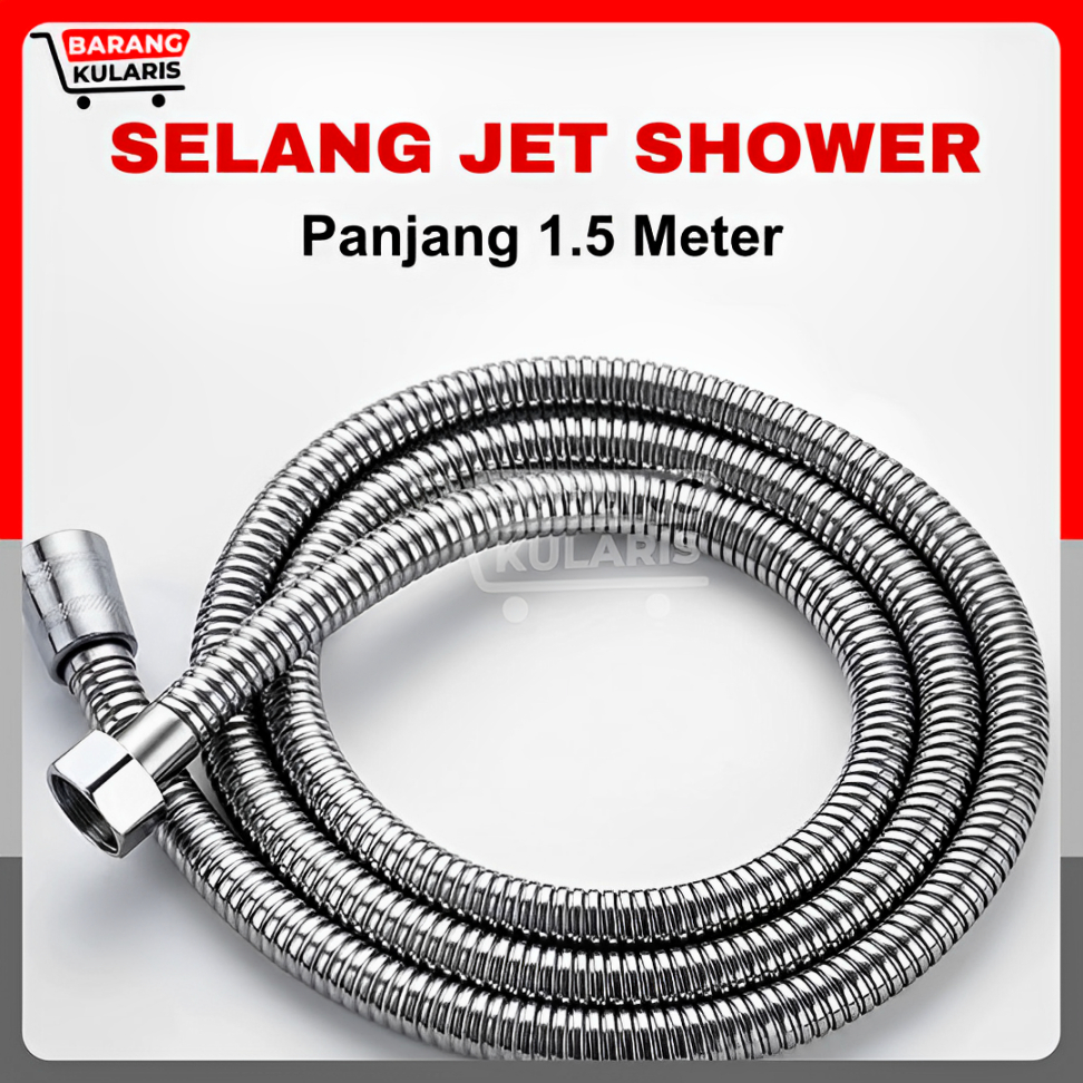 Jual Selang Jet Shower Stainless Steel 1.5M Selang Serbaguna Selang Bidet Closet Panjang 1.5 ...