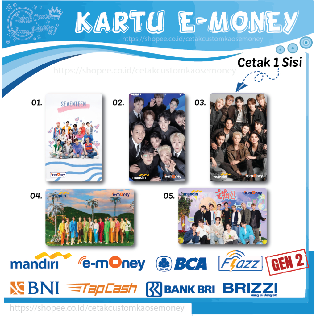Jual KARTU E MONEY E TOLL GAMBAR KPOP MEMBER SEVENTEEN KOREA EMONEY ...