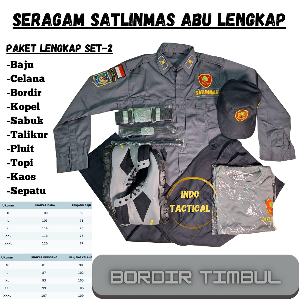Jual Seragam Linmas Abu Terbaru 2024, Setelan Satlinmas terbaru ...
