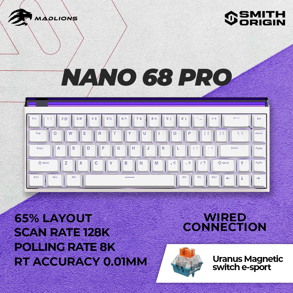 Jual MADLIONS NANO68 PRO Wired 8K Hall Effect Rapid Trigger Magnetic ...