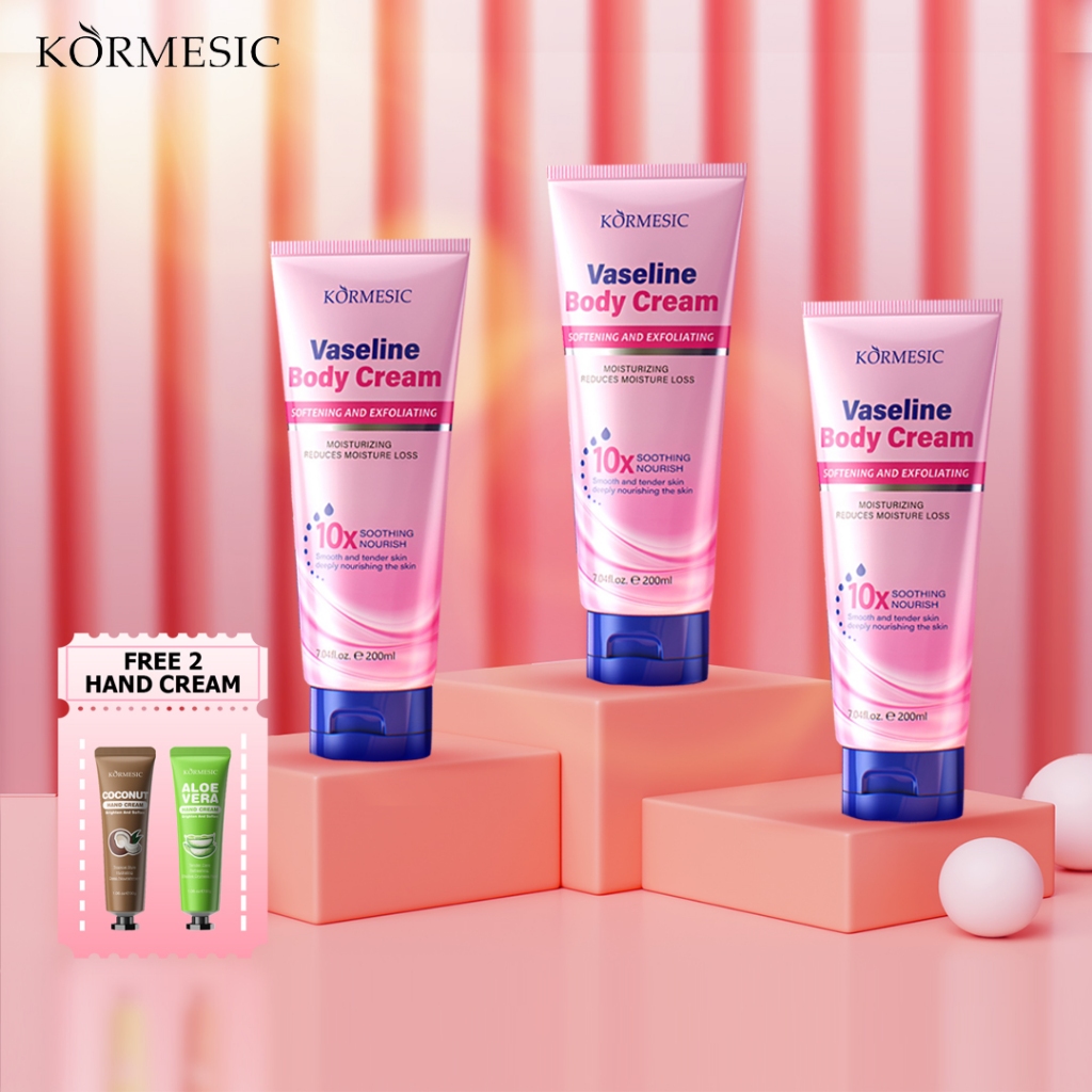 Jual Kormesic Moisturizing Body Cream Set 200ml x 3 (Free 2 Hand Cream ...