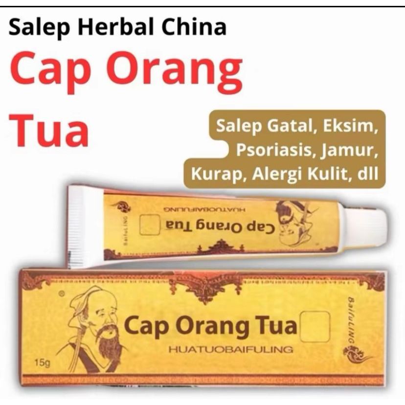 Jual Salep Original Huatoubaifuling Cap Orang Tua Salep Gatal Eksim ...