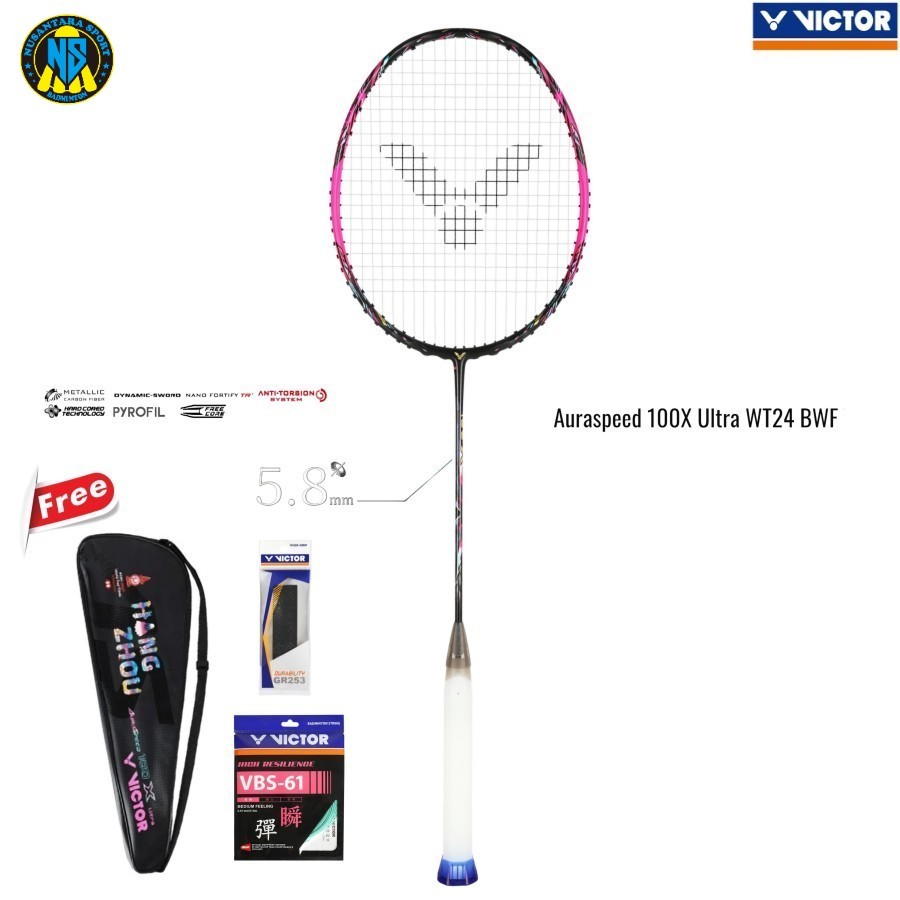 Jual Raket Badminton Victor Auraspeed 100X ULTRA WT24 ARS 100X ULTRA Q ...