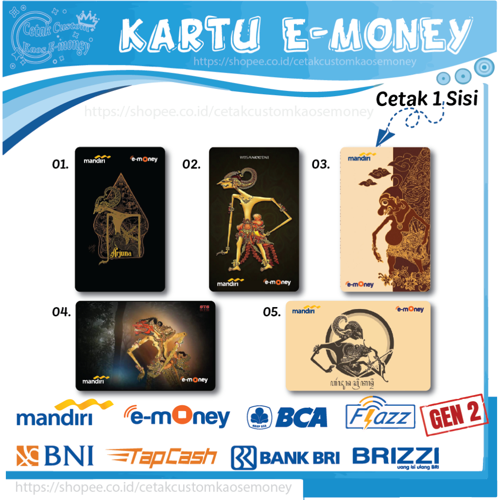 Jual KARTU E MONEY E TOLL GAMBAR KUMPULAN GAMBAR WAYANG KULIT EMONEY ...