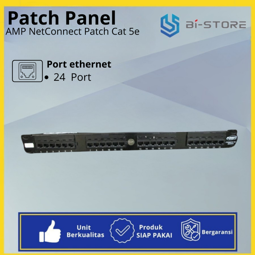 Jual AMP NetConnect Patch Panel 24 Port Cat 5e | Shopee Indonesia