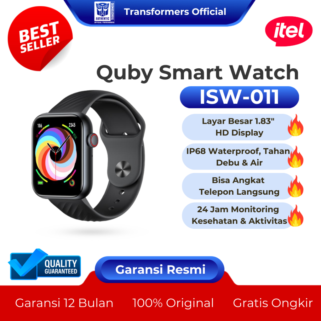 Jual Transformers x itel & Quby Smart Watch ISW-O11 3 Active | Tahan ...