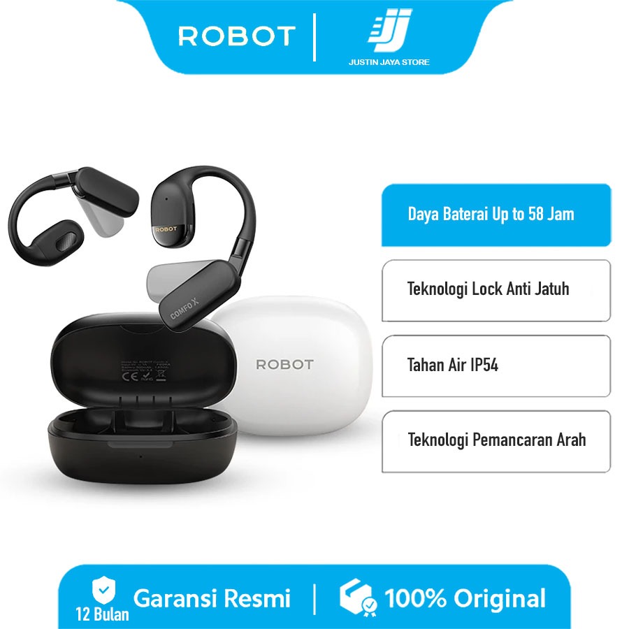Jual ROBOT Comfo X Earphone Bluetooth V5.4 | Teknologi Anti Jatuh ...