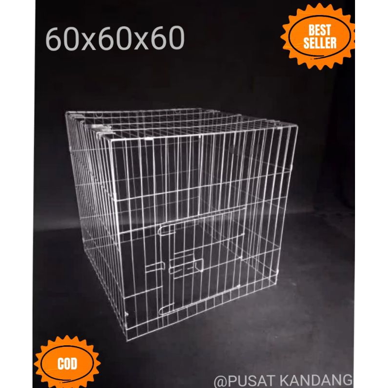 Jual kandang ayam galvanis sistem lipat ukuran 60x60x60 | Shopee Indonesia
