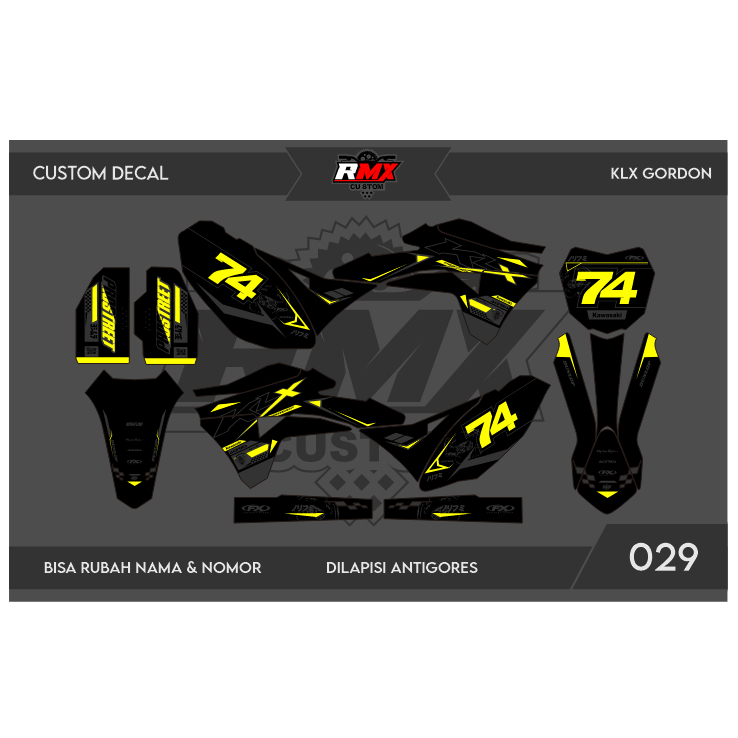 Jual DECAL GORDON FULLBODY (029) DEKAL STIKER KLX 150 GORDON 2016 2017 ...