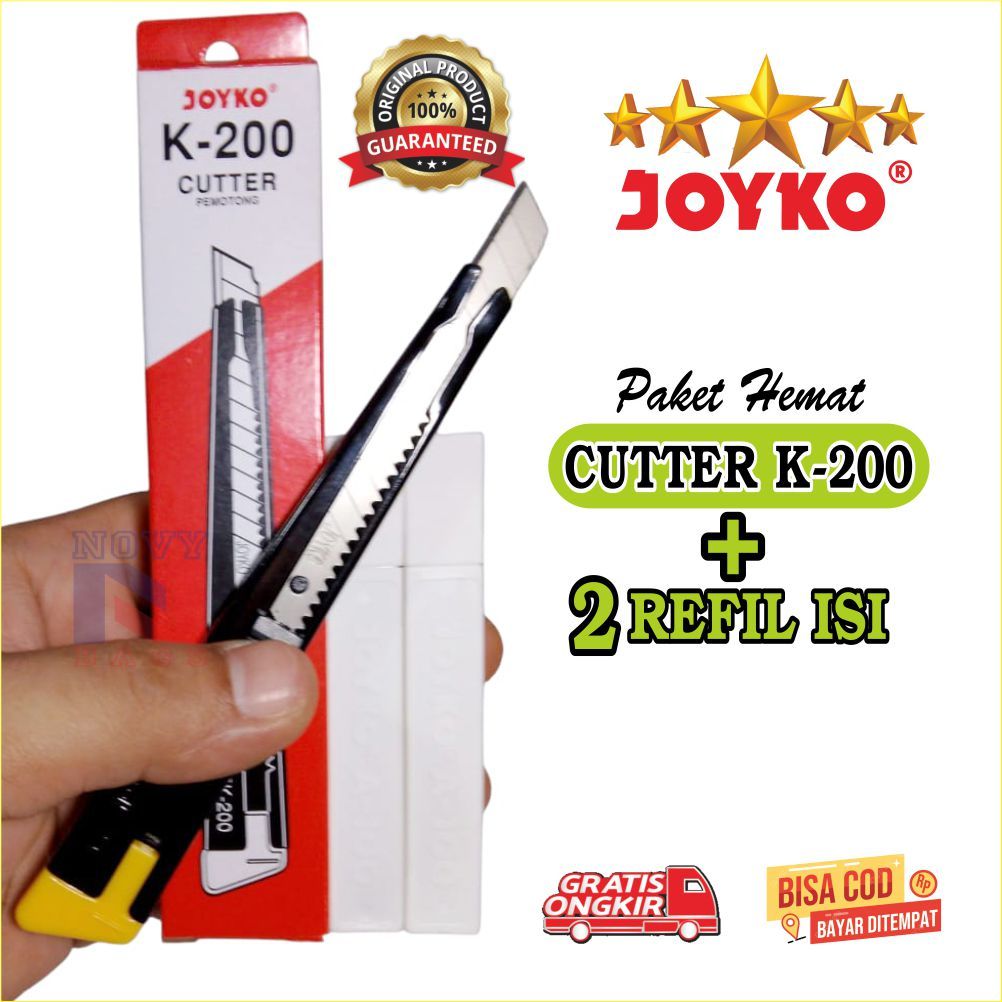 Jual CUTTER JOYKO ORIGINAL PAKET CUTTER + 2 pak REFIL ISI JOYKO CUTTER ...