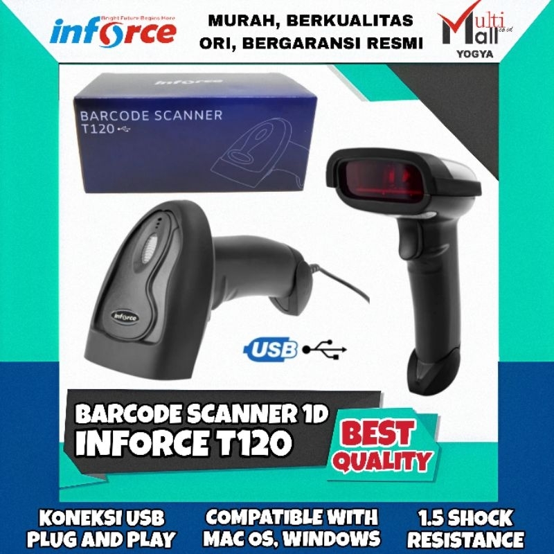 Jual Barcode Scanner T120 1D USB Windows MAC OS | Shopee Indonesia