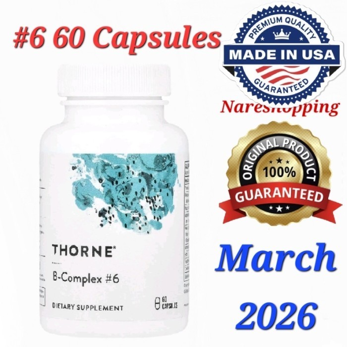 Jual ThorneResearch B-Complex B6, 60 Capsules #6 Brain Nerves B Complex ...