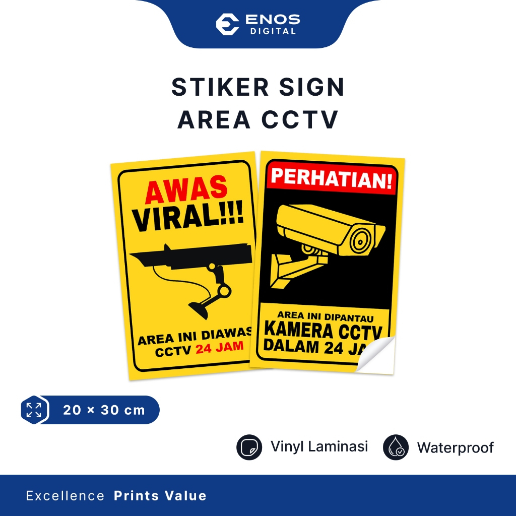 Jual Stiker Pantauan CCTV 24 Jam Stiker CCTV Stiker Pengawasan CCTV ...