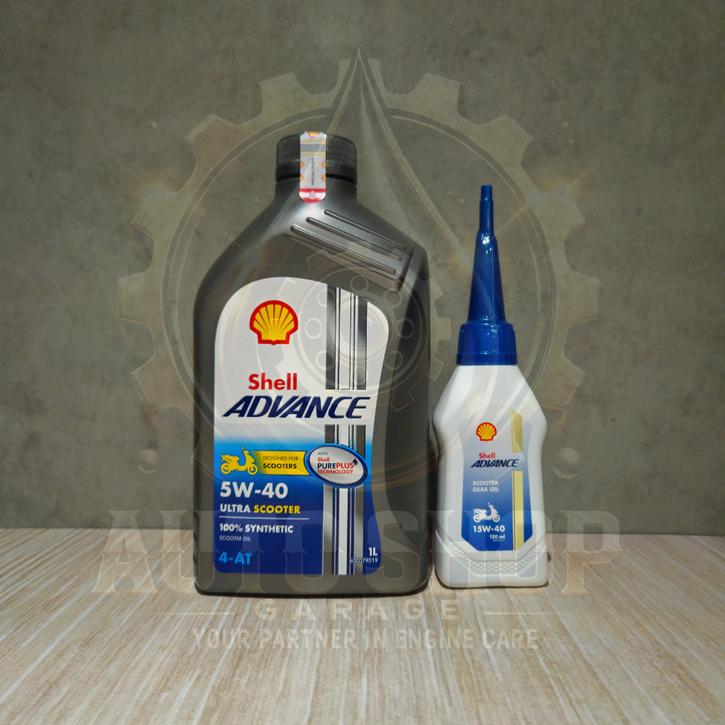 Jual Paket Shell Advance Ultra Scooter Matic 5w40 1 Liter & Shell ...