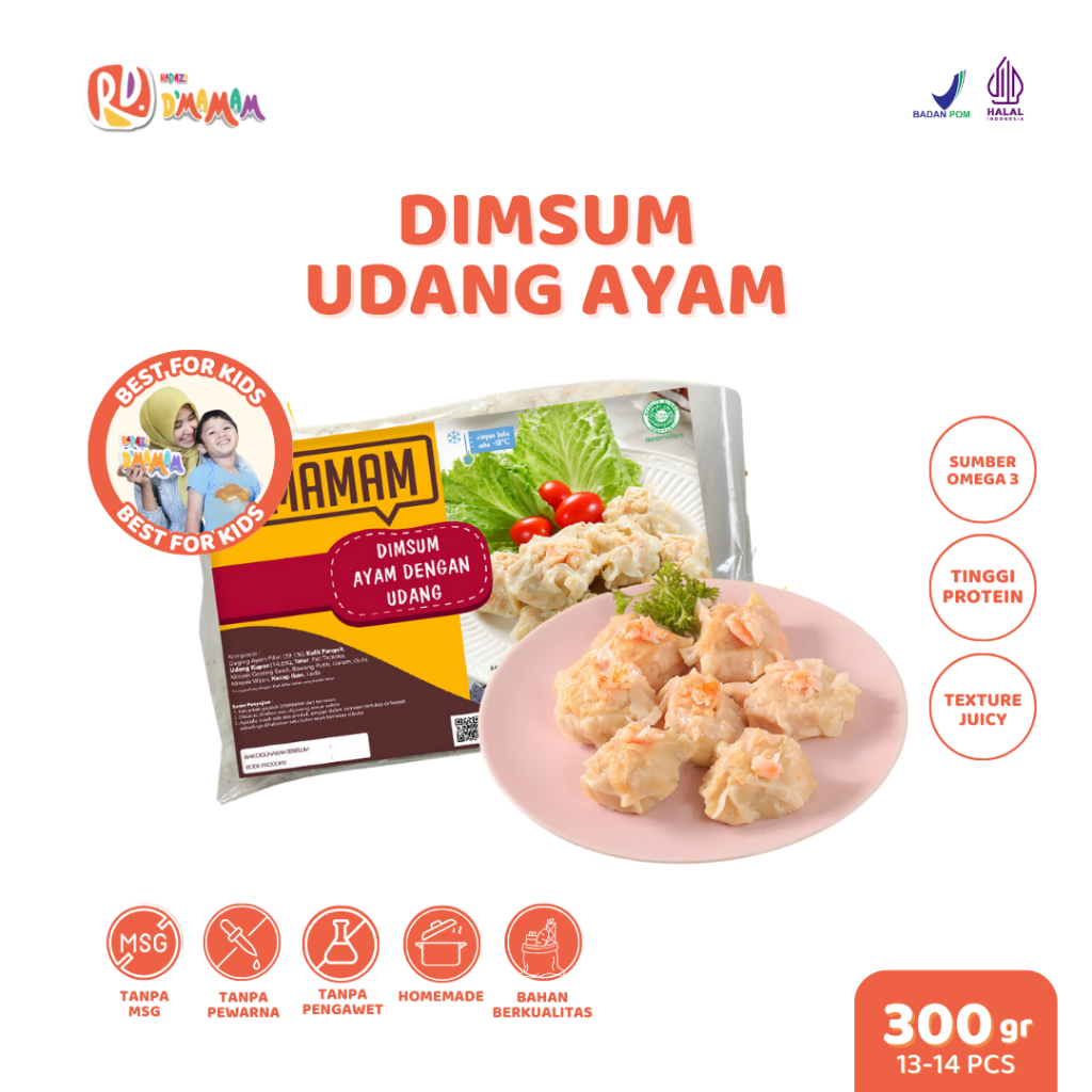 Jual Radaza D'MAMAM Dimsum Udang Ayam 300g No MSG BPOM HALAL Cemilan ...