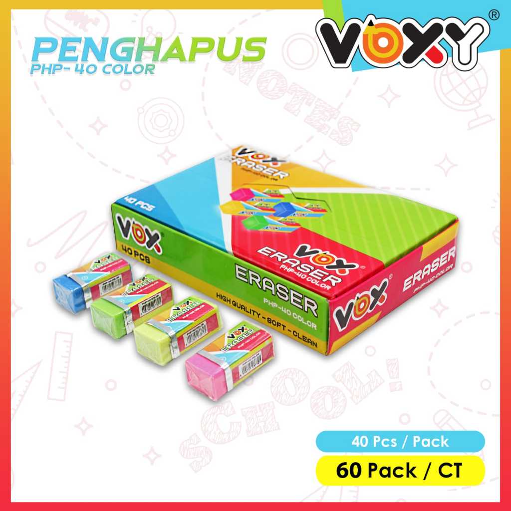 Jual Penghapus Eraser Pensil 1 Box 40 Pcs // Penghapus Kecil Murah ...