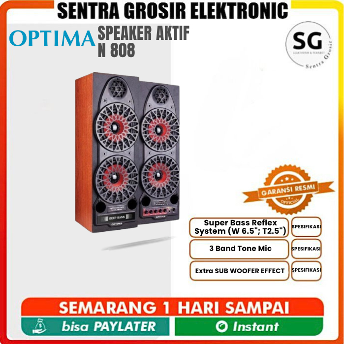 Jual SPEAKER AKTIF OPTIMA N808 BLUETOOTH SUBWOOFER SUPER BASS | Shopee ...