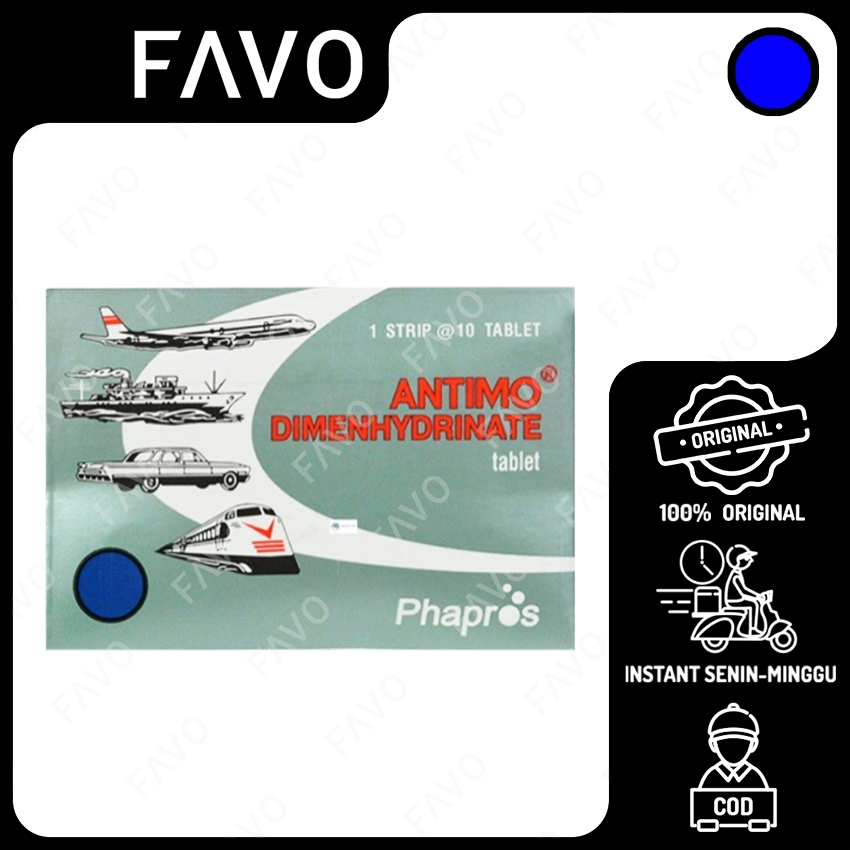 Jual Antimo Dimenhydrinate Obat Anti Mabuk - 10 Tablet | Shopee Indonesia