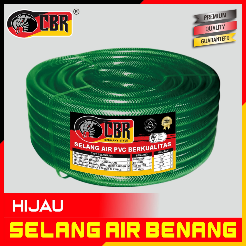 Jual CBR Selang Air Benang Kuat Hijau Hose Garden | Shopee Indonesia