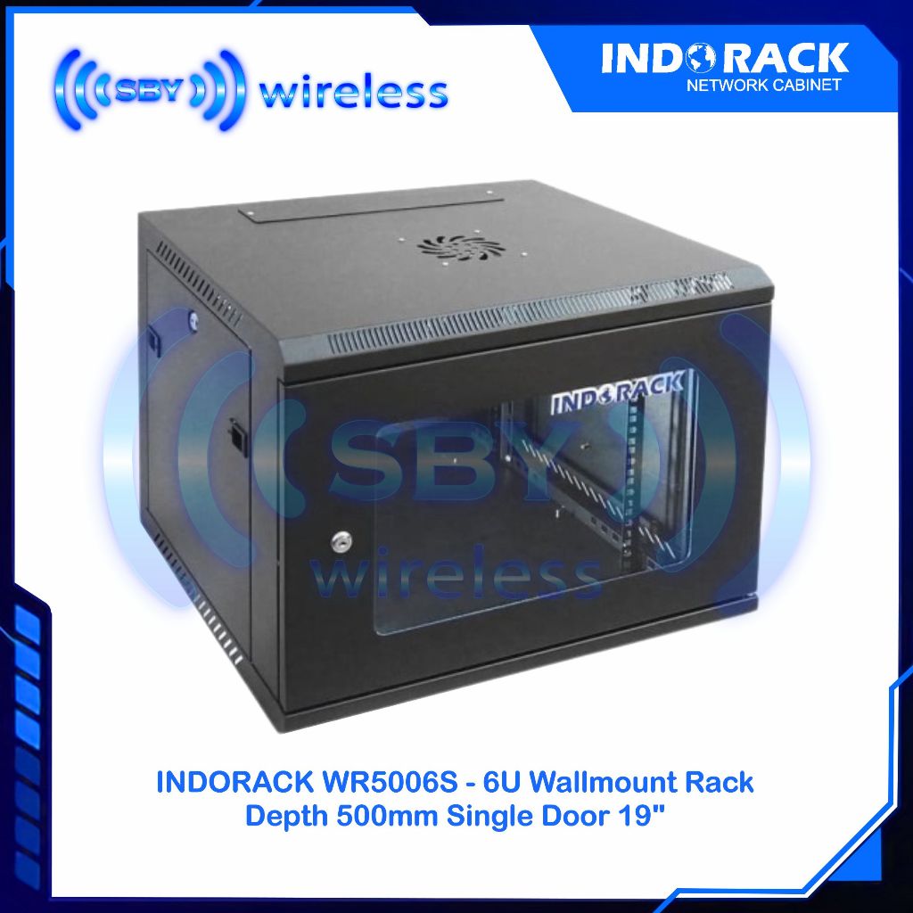 Jual INDORACK WR5006S - 6U Wallmount Rack Depth 500mm Single Door 19 ...