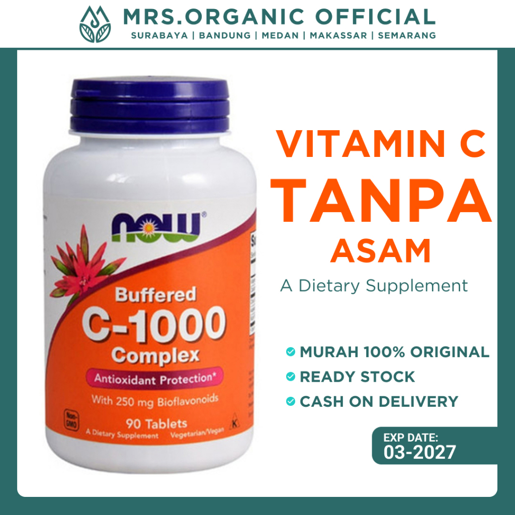 Jual NOW Foods Vitamin Buffered C-1000 Complex 90 tablet C 1000 mg vitamin C komplex | Shopee ...