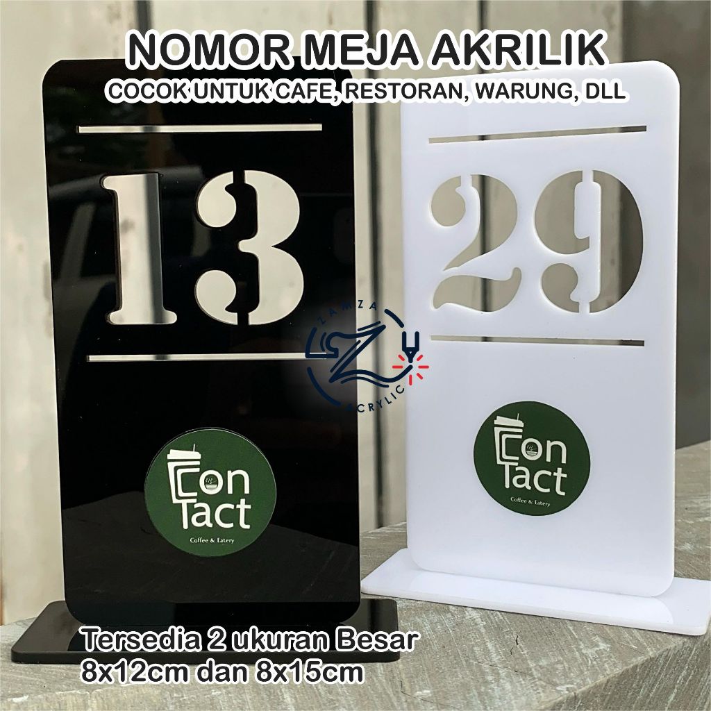 Jual Nomor Meja Cafe, Restorant, Warung Bahan Akrilik - Nomor Meja ...
