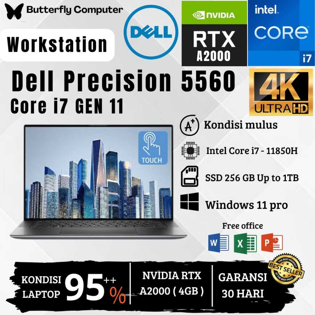 Jual Laptop Dell Precision 5560 WorkStation Core i7 Gen 11th - RAM 64GB ...