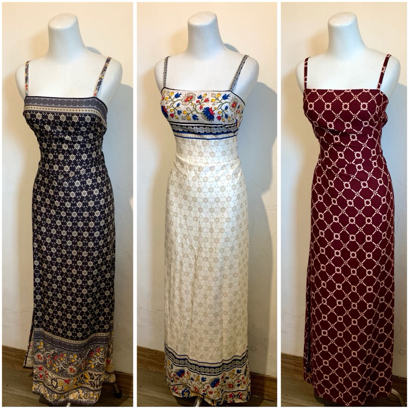 Jual Daster Batik Etnik Rayon Long Dress Tanpa Lengan | Shopee Indonesia