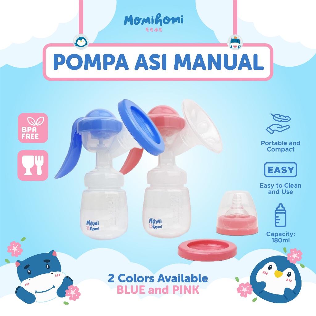 Jual PAPIKA x MOMI HOMI Pompa Asi Manual Breast Pump Penampung Asi Susu ...