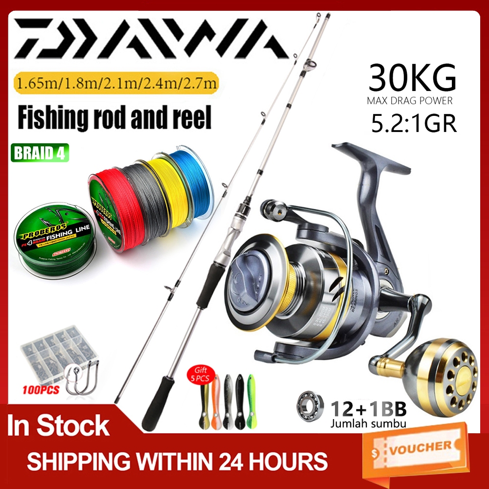 Jual 【⚡Beli 1 Dapat 5⚡ 】DAIWA Pancing Set Joran Pancing Set joran pancing 1.65m-2.7m 2 bagian ...